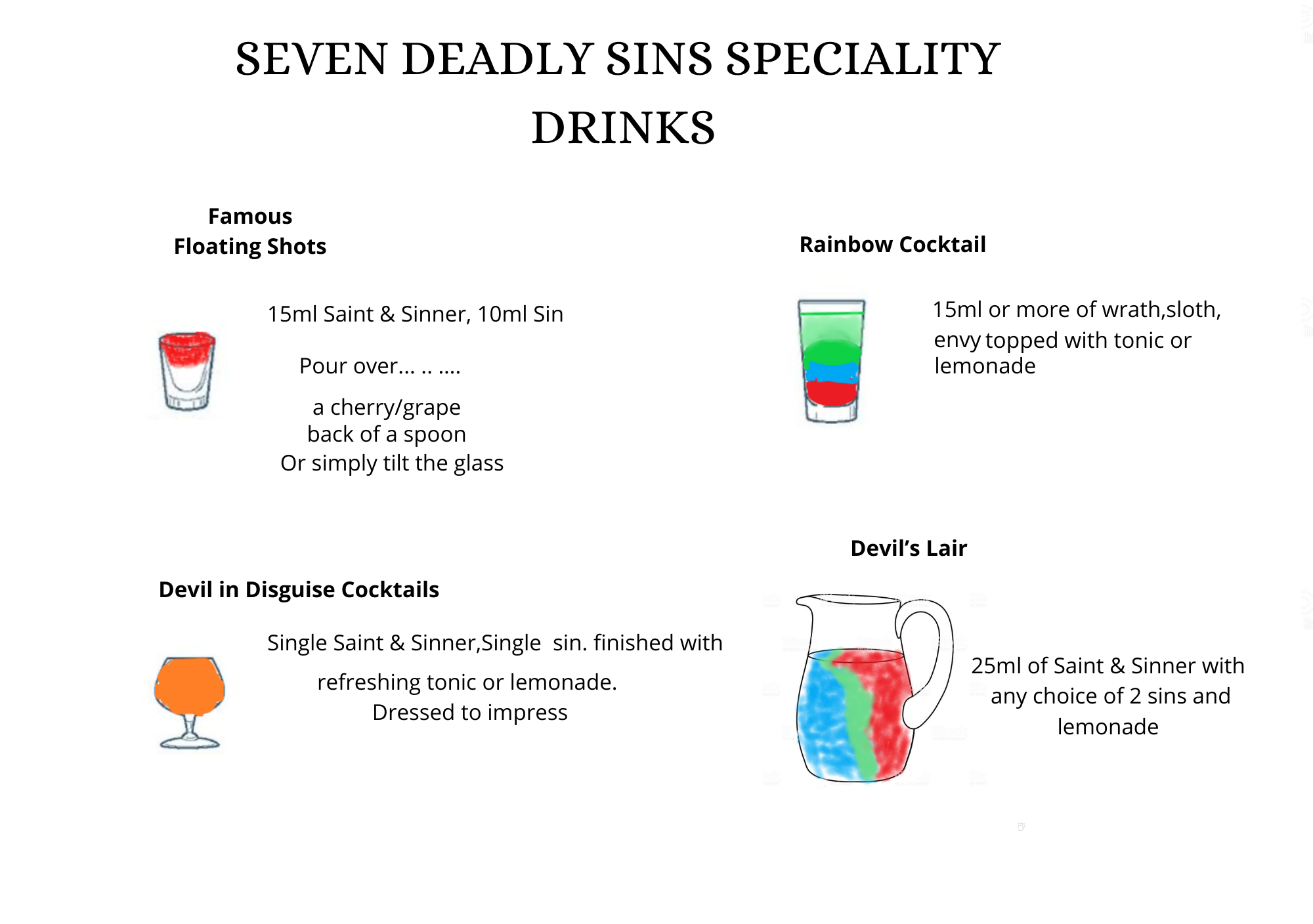 Seven Deadly Sins Drinks Guide ⋆ Seven Deadly Sins Drinks